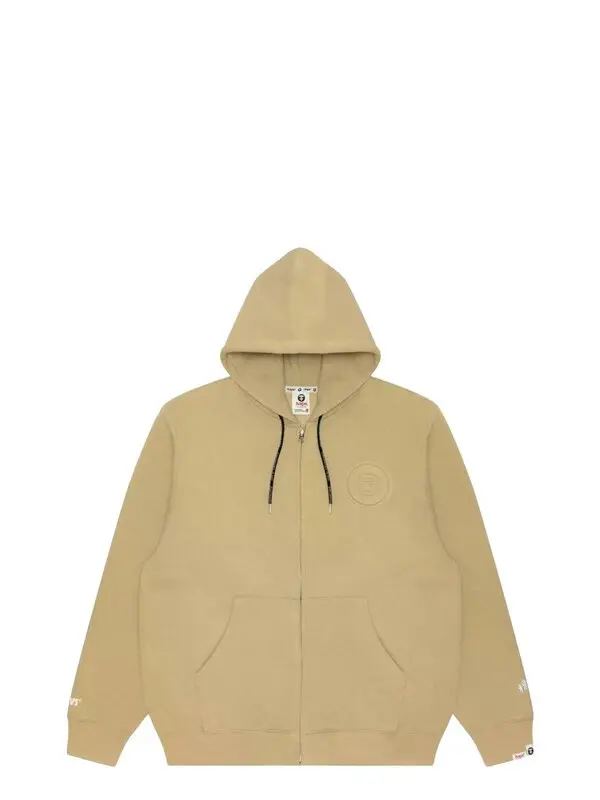 AAPE BY *A BATHING APE Moonface Debossed Zip-up Hoodie - Neutrals