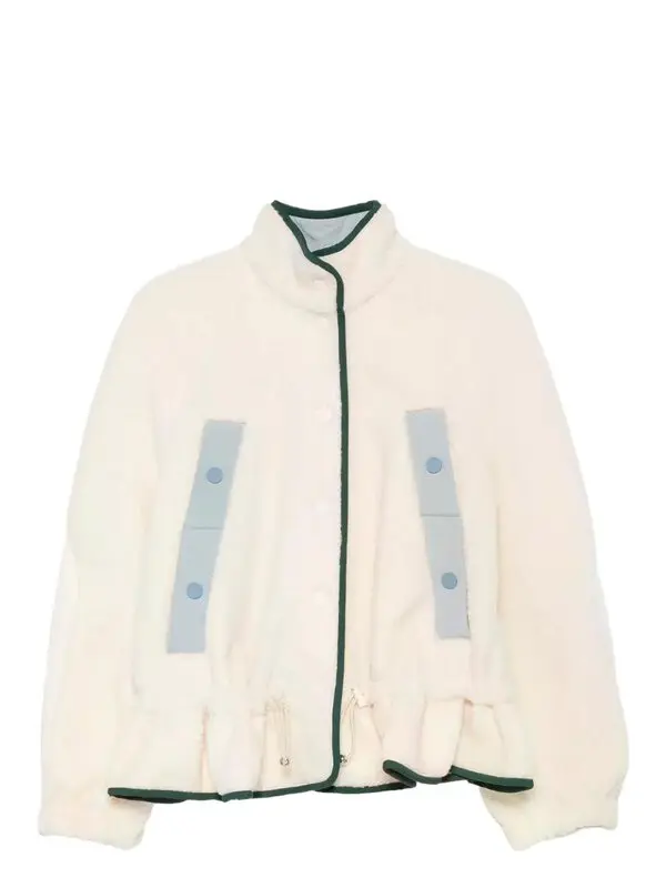 Stine Goya Fleece Jacket With Ruffled Hem - Neutrals