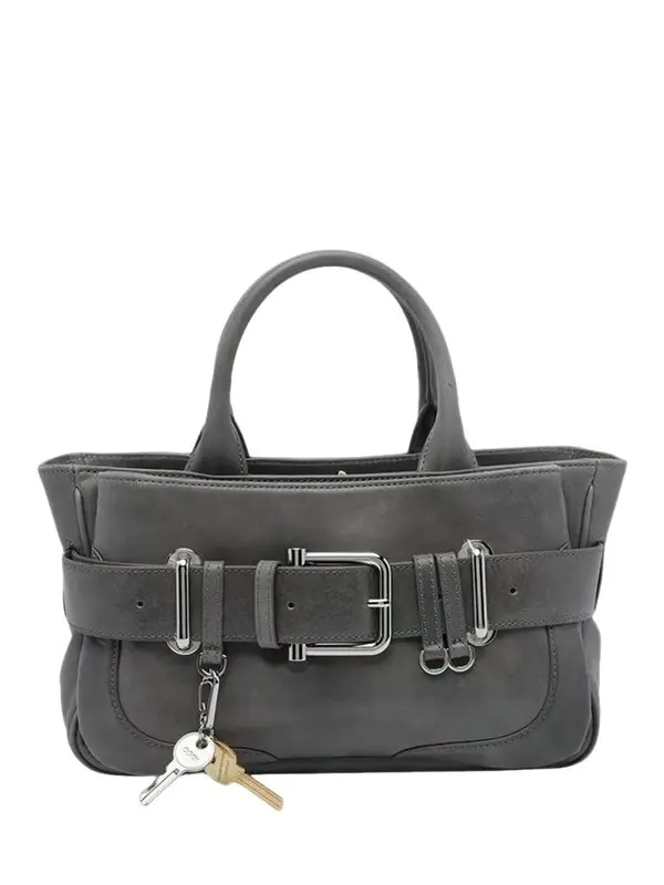 OSOI Mini Brocle Buckled Leather Tote Bag - Grey