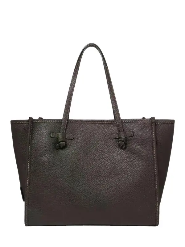 MARCELLA CLUB Knotted Leather Tote Bag - Brown
