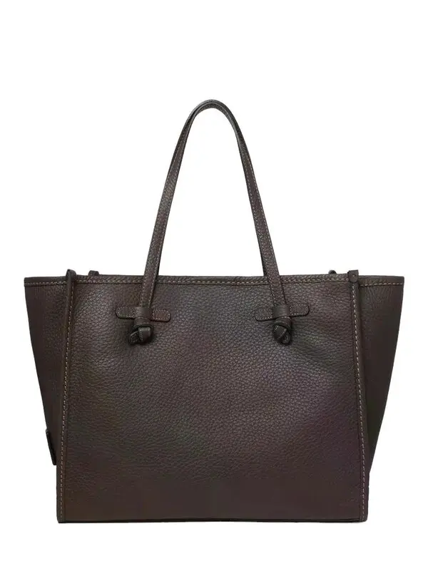 MARCELLA CLUB Knotted Leather Tote Bag - Brown