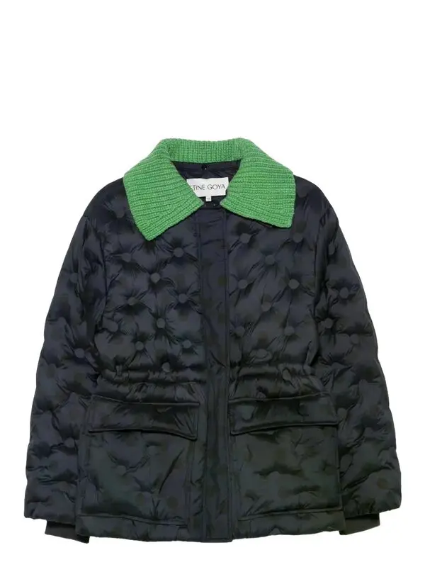 Stine Goya Quilted Jacket With Contrasting Collar - Blue