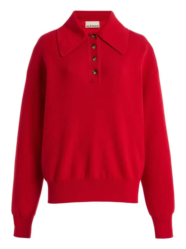 ALEMAIS Rocky Wool Polo - Red