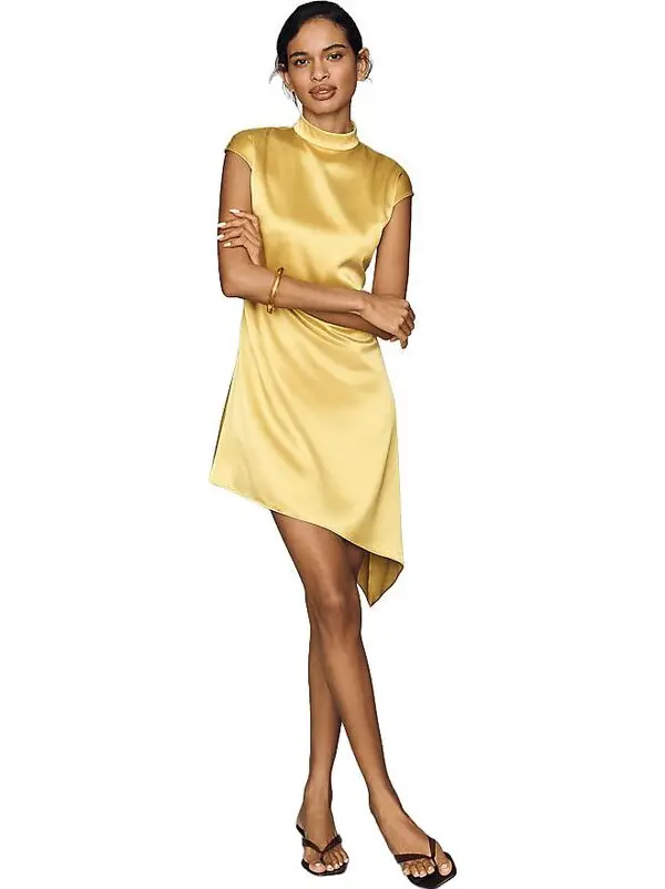 MARE MARE Asymmetrical Mini Dress - Yellow