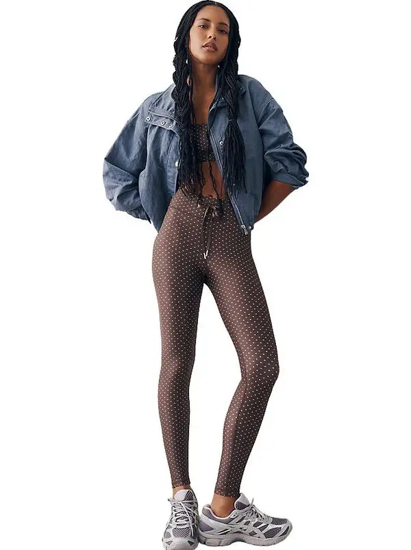 The Upside Poet Cropped Leggings - Brown Pattern