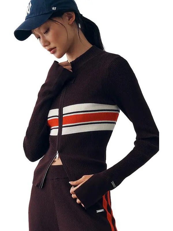 P.E Nation Solar Knit Track Jacket - Dark Plum