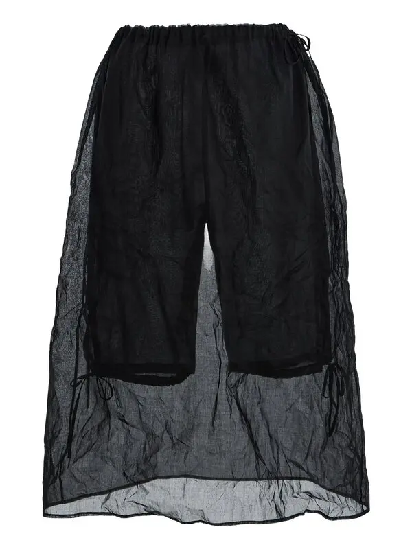 Prada Sheer Organza Skort With Built-in Shorts - Black