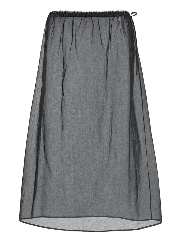 Prada Sheer Organza Skort With Built-in Shorts - Black
