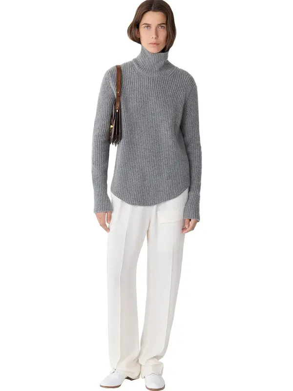 CALLAS MILANO Barrie Cashmere Turtleneck Sweater - Grey