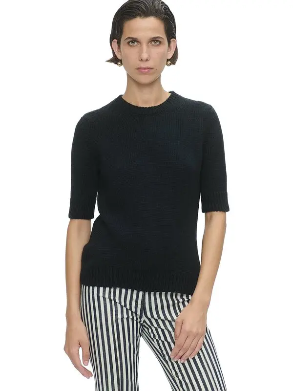 CALLAS MILANO Portia Cashmere Crewneck Sweater - Black