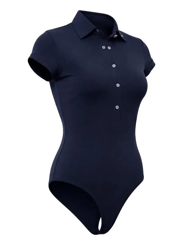 FOREPLAY GOLF Short Sleeve Polo Bodysuit - Blue