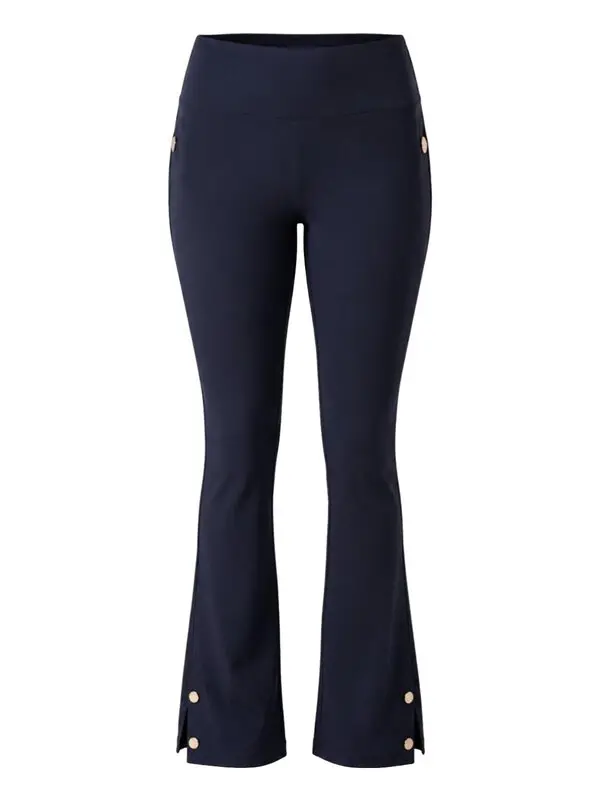 FOREPLAY GOLF Slim Flare Pants With Rose Gold Snaps - Blue