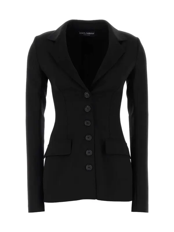 Dolce & Gabbana Stretch Wool Blazer - Black