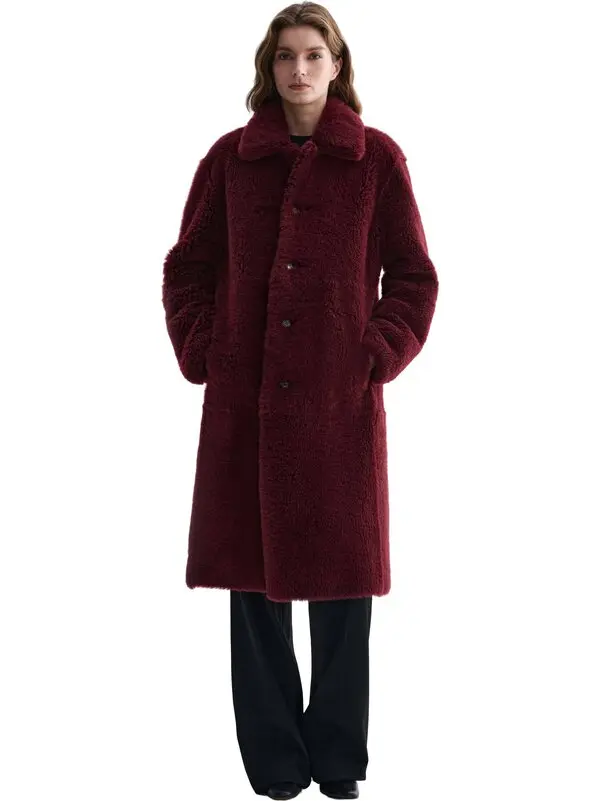 Veronica De Piante Romy Coat In Shearling - Red
