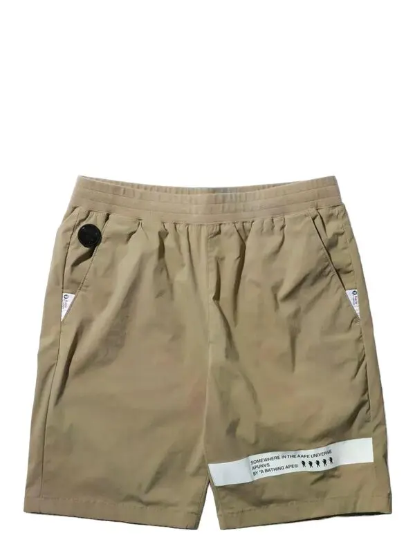 AAPE BY *A BATHING APE Logo Print Chino Shorts - Neutrals