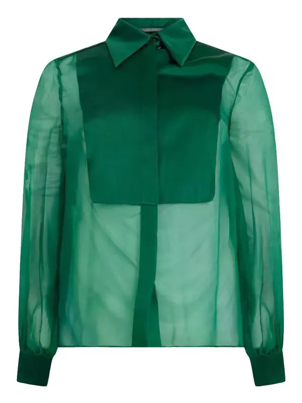 Alberta Ferretti Sheer Silk Shirt - Green