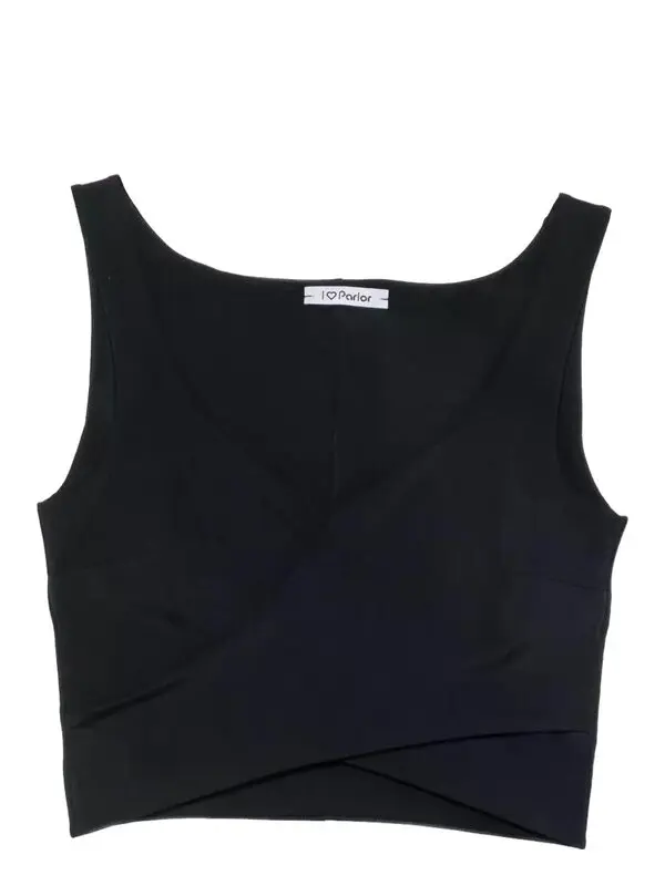 PARLOR Crossover Style Tank Top - Black