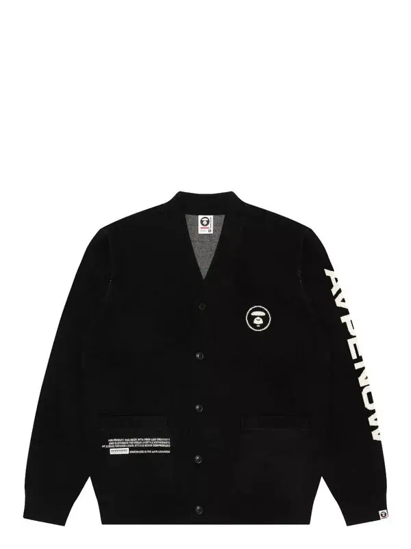 AAPE BY *A BATHING APE Moonface V-neck Cardigan - Black