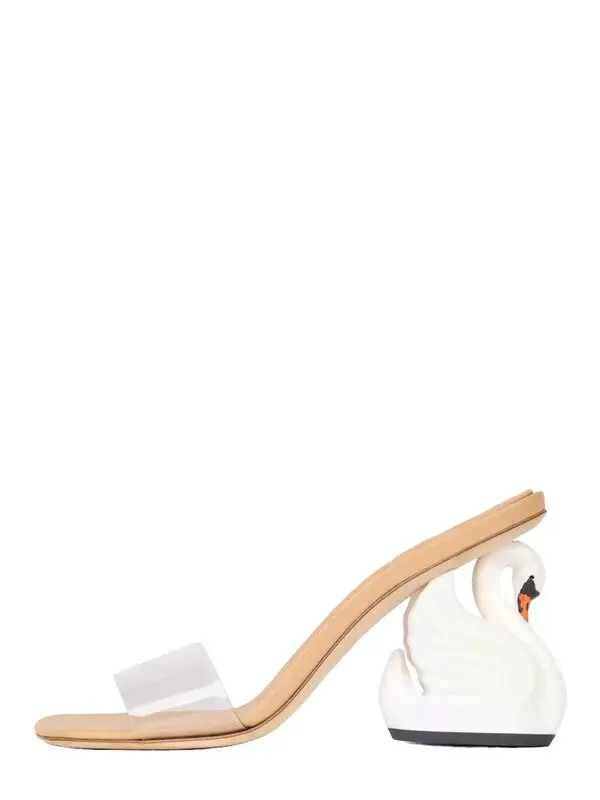 A.W.A.K.E. Mode Faye Swan-heel Sandals - Neutrals