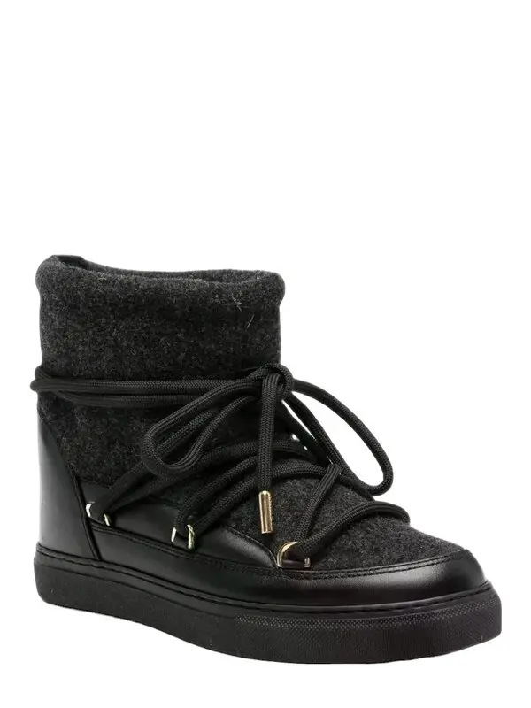Inuikii Felt And Leather Lace-up Snow Boots - Black