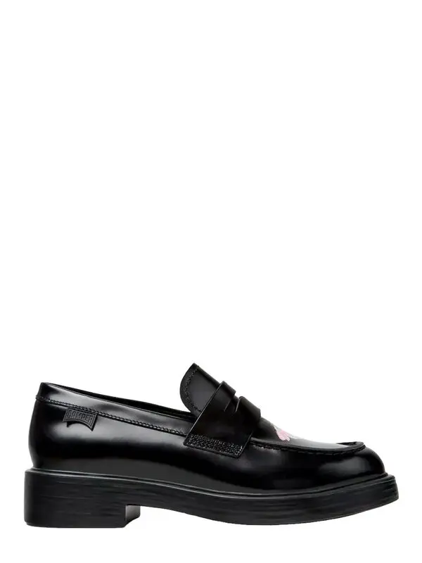 Camper Dean Floral-print Loafers - Black