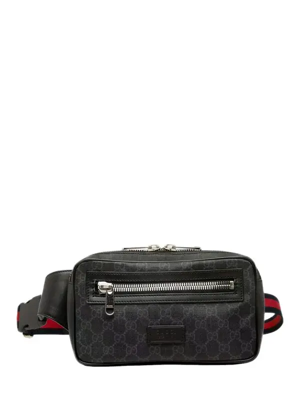 Gucci Gg Supreme Web Night Courrier Belt Bag - Black