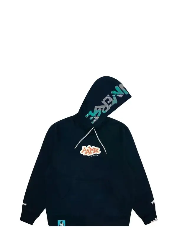 AAPE BY *A BATHING APE Logo-patch Hoodie - Blue