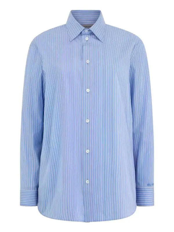 Balenciaga Striped Poplin Shirt In /navy - Blue