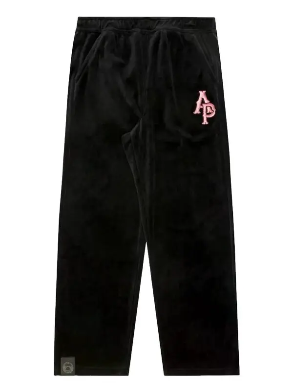 AAPE BY *A BATHING APE Monogram-embroidered Straight-leg Track Pants - Black