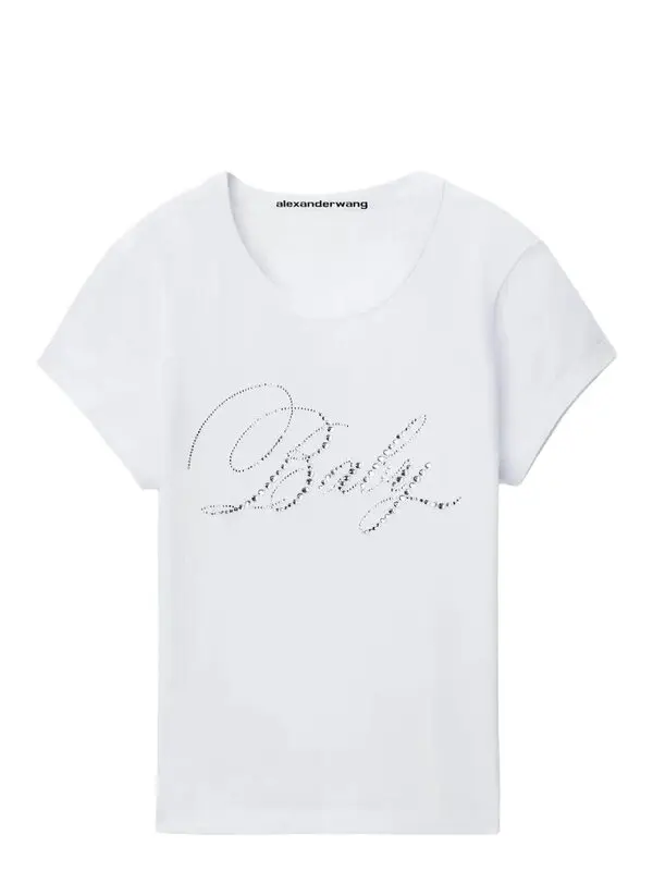 Alexander Wang Hotfix-graphic Fitted T-shirt - White
