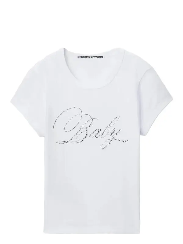 Alexander Wang Hotfix-graphic Fitted T-shirt - White