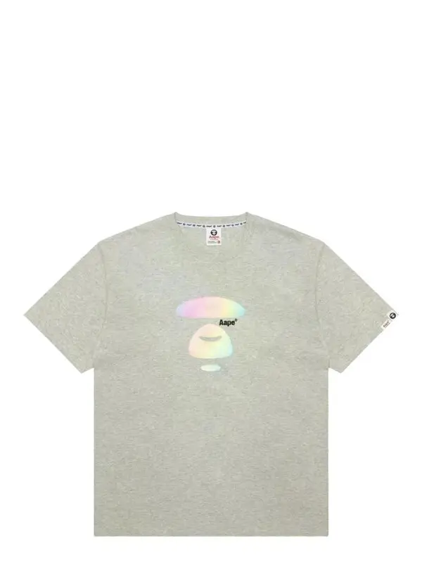 AAPE BY *A BATHING APE Moonface-print Relaxed-fit T-shirt - Grey