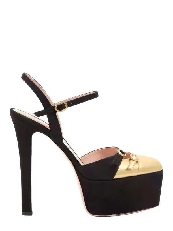 Valentino Garavani Crasher Platform Pumps In Suede - Black