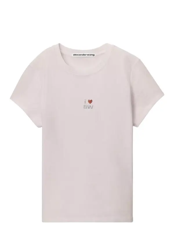 Alexander Wang Fitted Graphic Print T-shirt - Pink