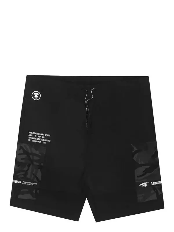AAPE BY *A BATHING APE Moonface Printed Cargo Shorts - Black