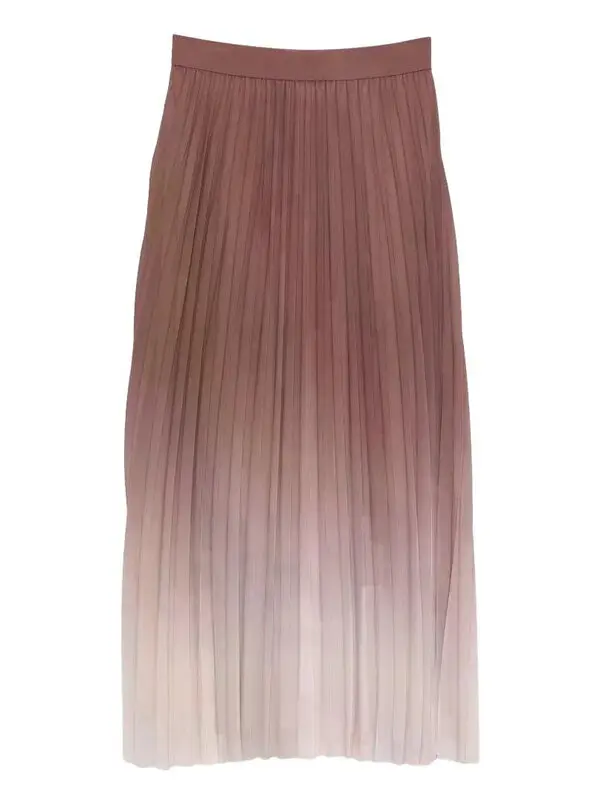 MAISON123 Ombre-effect Pleated Midi Skirt - Brown