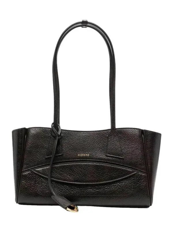 HIDESINS Logo Print Pebbled Tote Bag - Brown