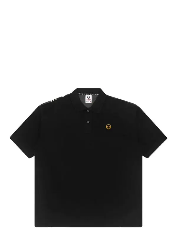 AAPE BY *A BATHING APE Moonface Logo-patch Polo Shirt - Black