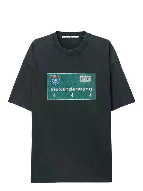 Alexander Wang Short Sleeve Graphic T-shirt - Black