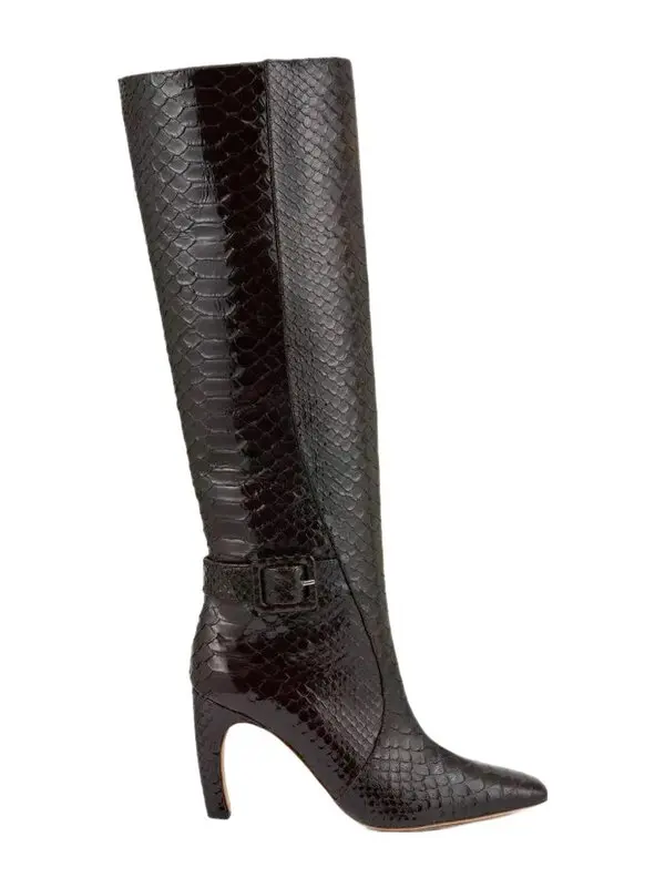MALONE SOULIERS Raven Snake-effect Leather Boots - Brown