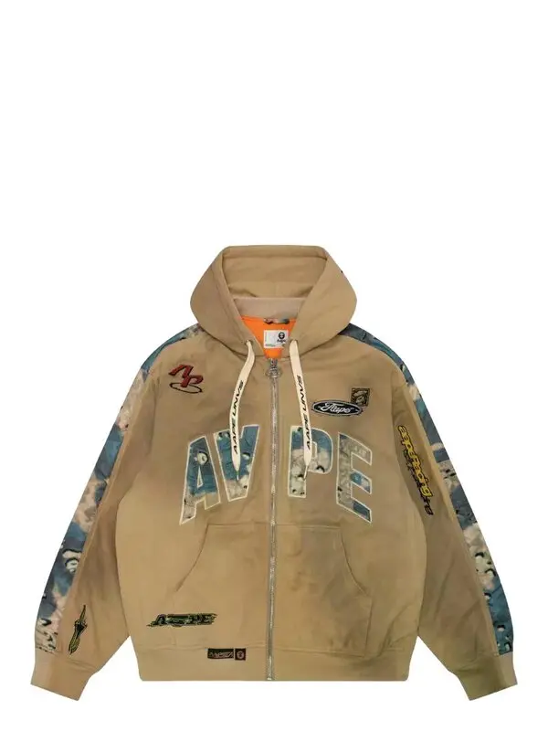 AAPE BY *A BATHING APE Logo-patch Hooded Jacket - Neutrals