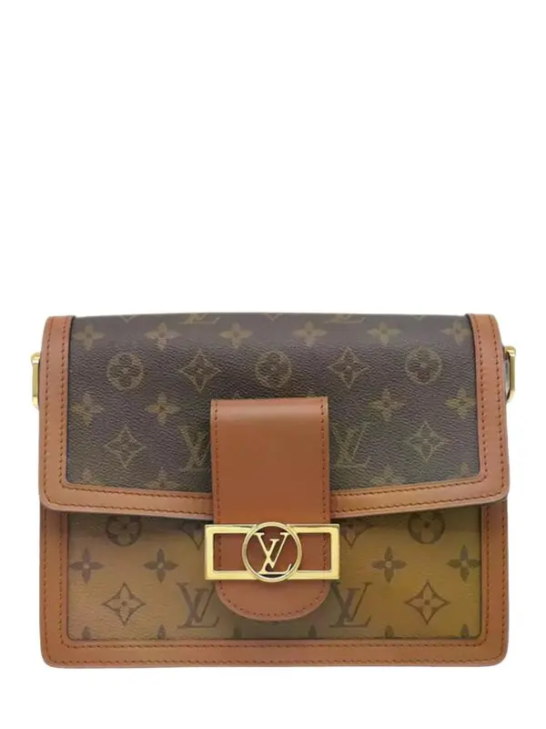 LOUIS VUITTON Monogram Reverse Dauphine Mm Satchel - Brown