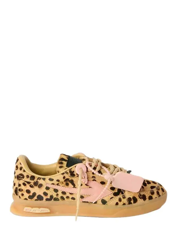 Off-White Leopard Print Lace-up Sneakers - Neutrals