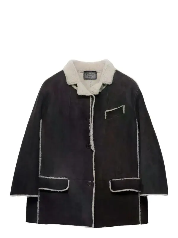 Prada Shearling Caban Jacket - Grey