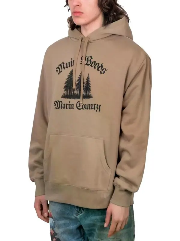 AFIELD OUT Graphic-print Hoodie - Brown