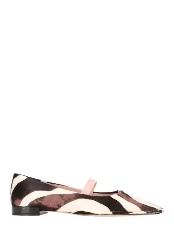 TOD'S Zebra-print Pointed-toe Ballet Flats - Neutrals