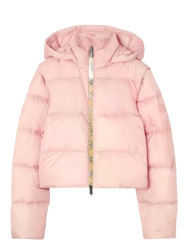 Burberry Check Trim Ambleside Puffer Jacket - Pink