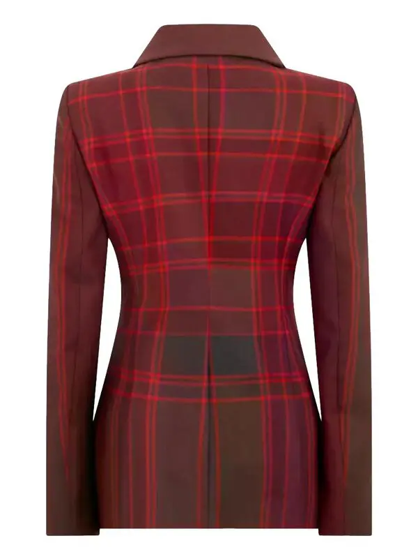 Alberta Ferretti Checked Virgin Wool Blazer - Brown