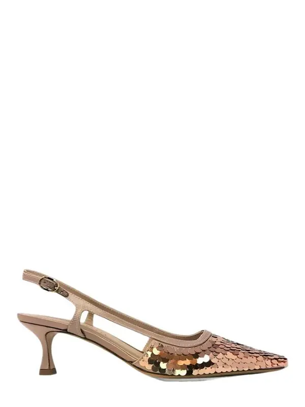 Roberto Festa Sequin-embellished Slingback Pumps - Gold