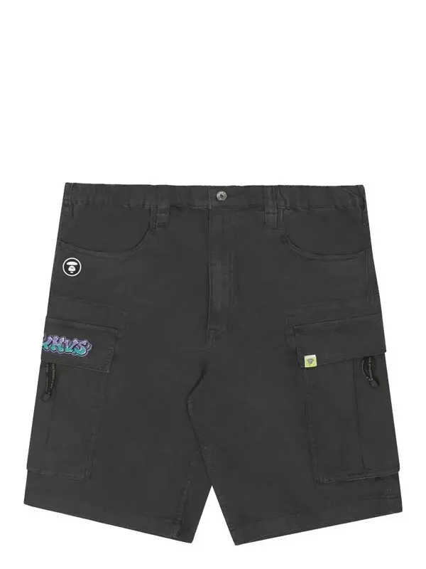 AAPE BY *A BATHING APE Moonface Woven Cargo Shorts - Grey